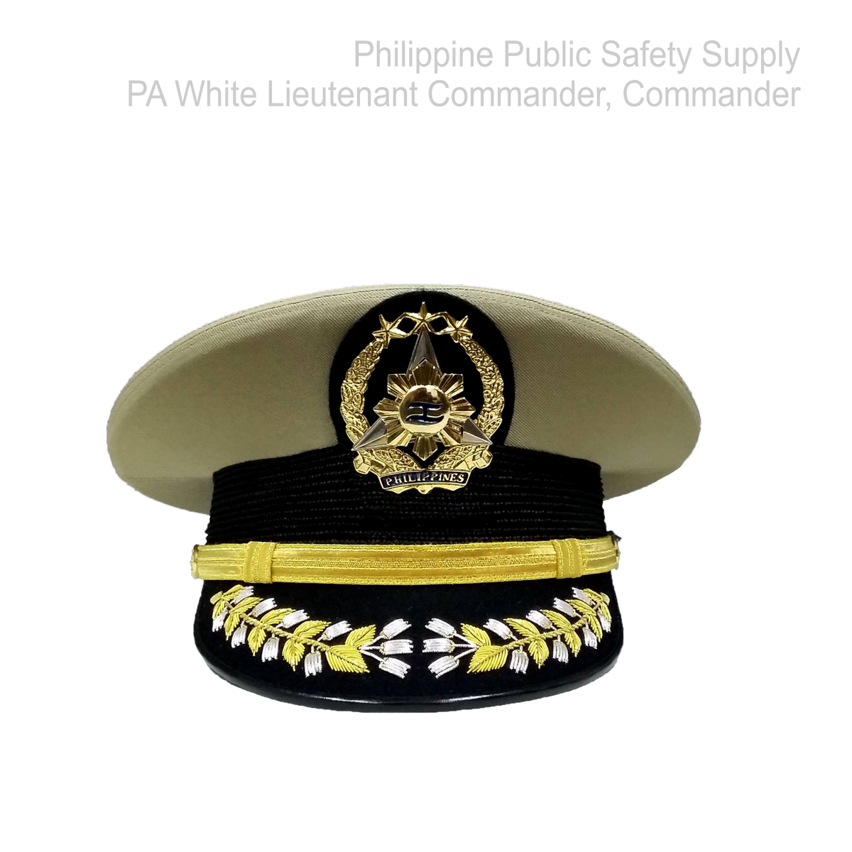 Philippine Army (PA) White Pershing Cap Lieutenant Commander, Commande ...